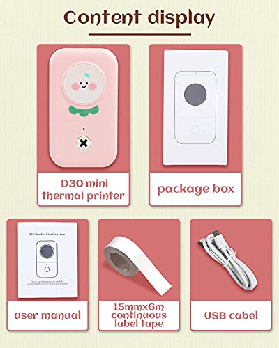 Memoking D30 Label Maker Sticker Machine - Portable Thermal Printer Mini Sticker Maker Machine, Compatible with iOS & Android, for Kitchen Home Office Organization