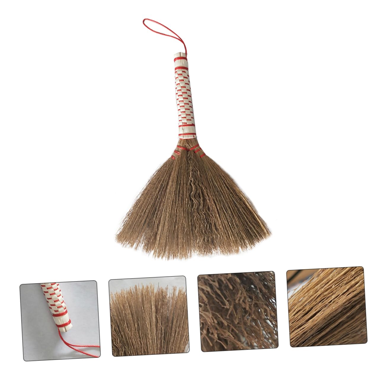 Ipetboom 1pc Hand-Knitted Small Broom Hand Whisk Sweeper for Hamster Hand Woven Broom Hamster Cage Cleaning Tool Desktop Cleaning Broom Pet Hair Cleaning Broom Dust Miscanthus Tassel Mini