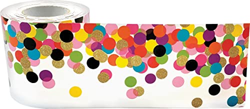 Teacher Created Resources Confetti Straight Rolled Border Trim - 50ft - Decorate Bulletin Boards, Walls, Desks, Windows, Doors, Lockers, Schools, Classrooms, Homeschool & Offices