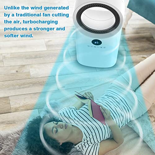 Evaporative Air Cooler, LifePlus 3 in 1 Portable Bladeless Fan with Wheel, Cooling & Humidification Function, Water Swamp Cooler with 1.32 Gallon Water Tank, 12H Timer and Remote Control for Bedroom
