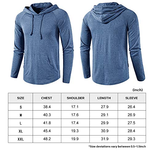 SIR7 Men's Gym Workout Active Long Sleeve Pullover Lightweight Hoodie Casual Hooded Sweatshirts(Army Green Large)