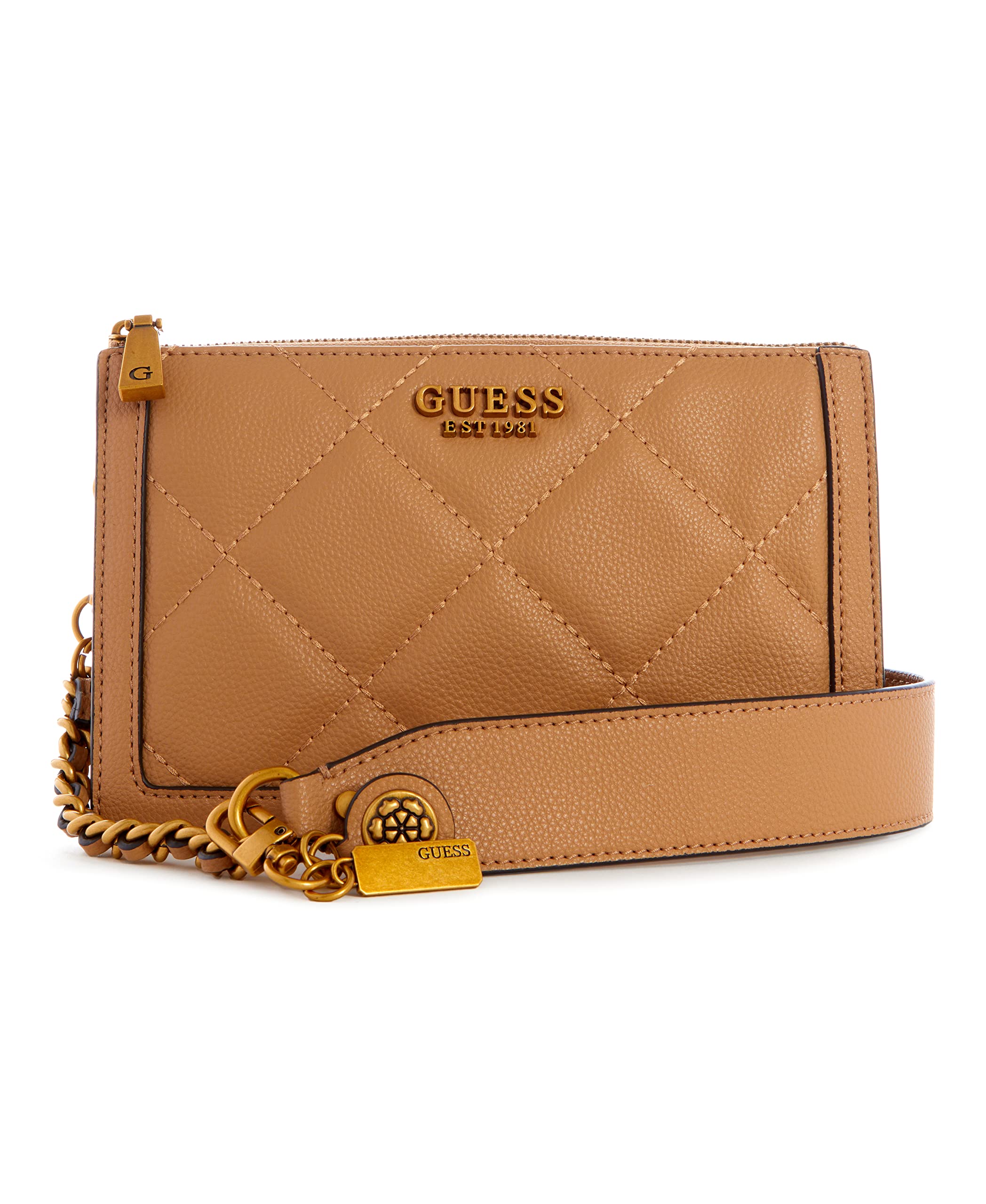 GUESS Abey Multi Compartment Shoulder Bag, Beige