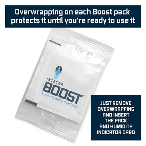 Integra Boost 2-Way Humidity Control Pack - Preserve Flavor & Control Humidity at 62% RH - Moisture Absorber for Herbs, Spices & More - 2 Gram (Pack of 6)