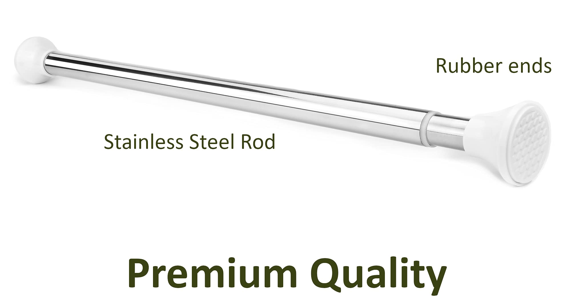 Deluxe Stainless Steel Sliding Door Guard Adjustable 23–40 inches w/White Caps - Feel Safe at Home with This Adjustable Home Security Bar 1" Dia. (1)