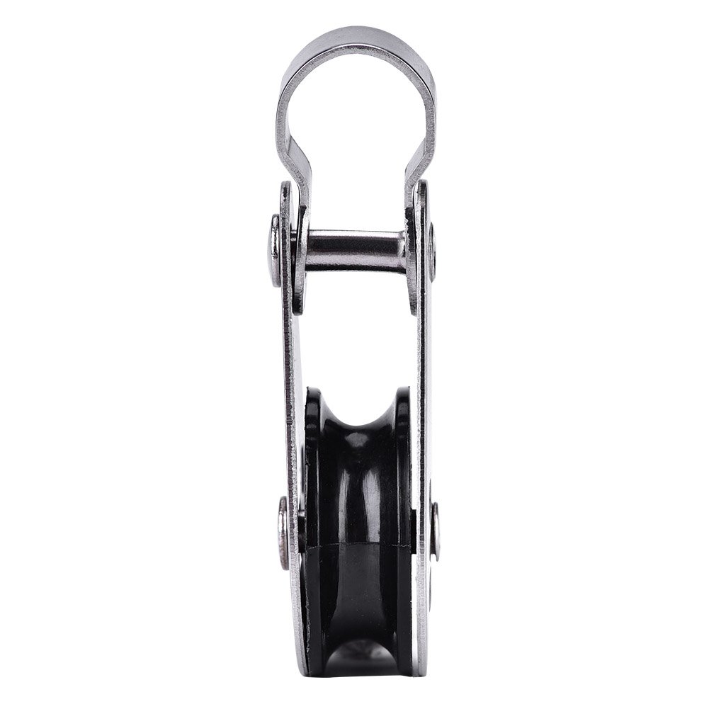 Dilwe Rope Pulley Block, Stainless Steel Single Pulley Block Kayak Canoe Boat Anchor Trolley Kit for Boating Sailing
