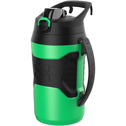 Under Armour Playmaker Sport Jug, Water Bottle with Handle, Foam Insulated & Leak Resistant, 64oz, Vapor Green