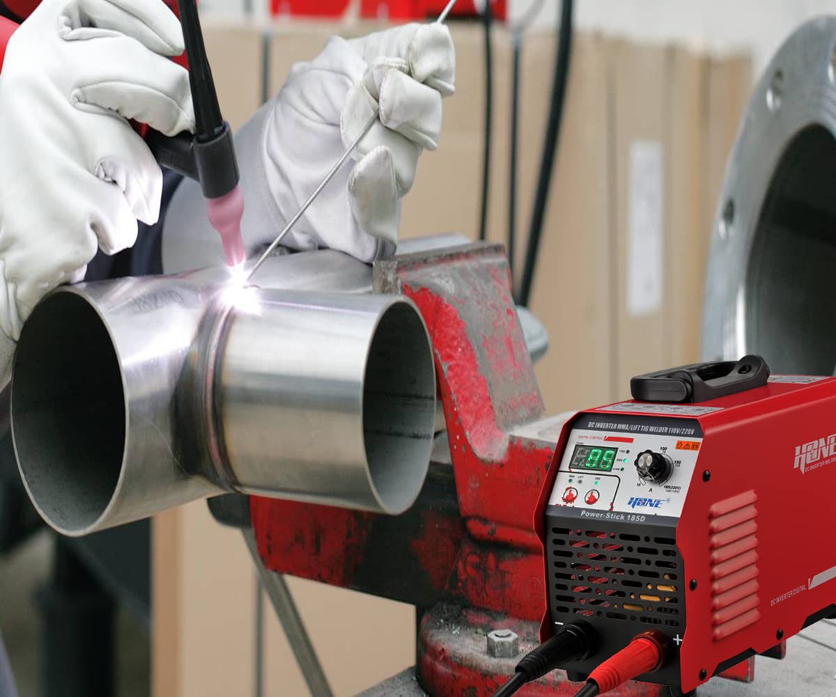 HONE ARC Welder, Actual 185Amp 110V/220V Stick Welder with Lift Tig Function, Digital IGBT Inverter Welding Machine with Hot Start Arc Force Anti-Stick VRD, High Duty Cycle for 1/16"-5/32" Welding Rod