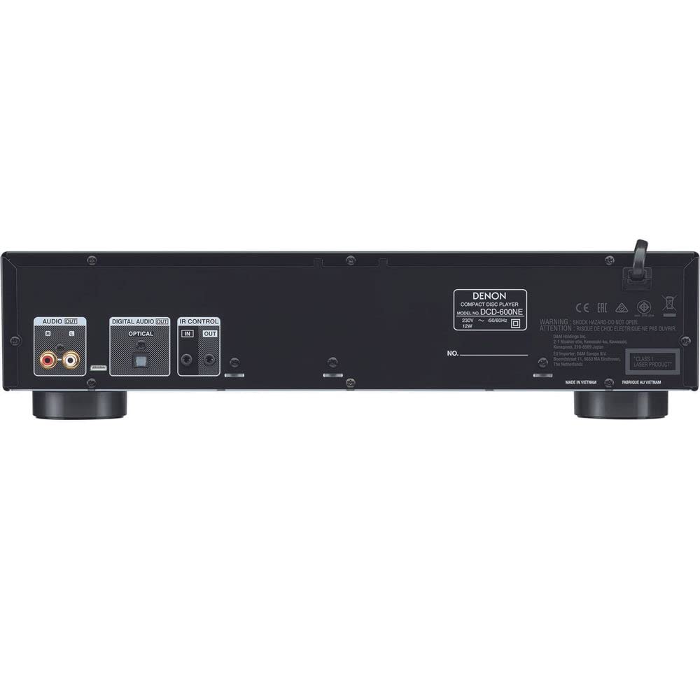 Denon DCD-600NE Compact CD Player in a Vibration-Resistant Design | 2 Channels | Pure Direct Mode | Pair with PMA-600NE for Enhanced Sound Quality | Black