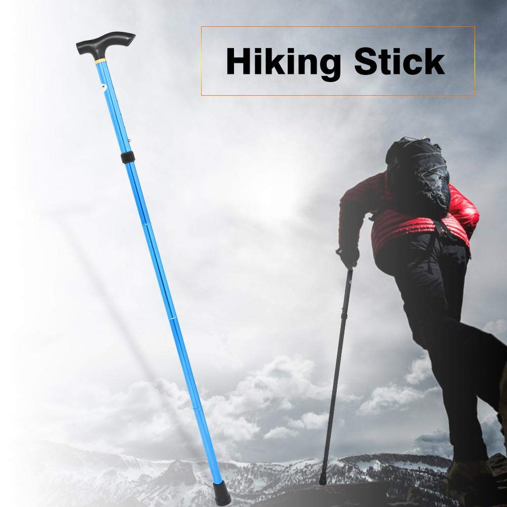 Dilwe Walking Stick, Telescopic Anti-Skid Trekking Pole Collapsible Hiking Poles Folding Walking Cane for Outdoor Camping Hiking Mountain Camping Mountain Climbing Tools(Blue£©