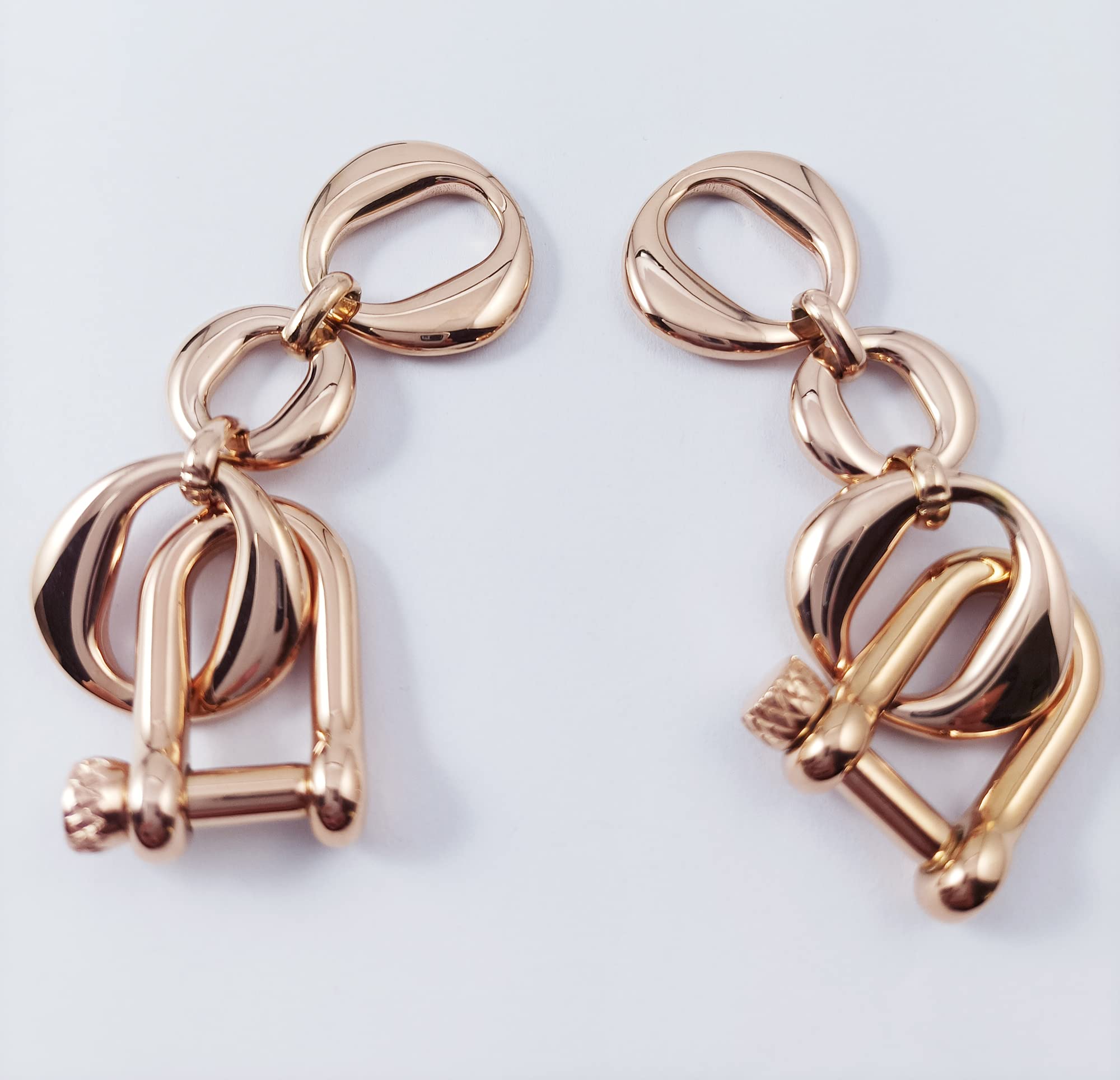 DewGem Hoops Dangling Plugs Link Dangle Ear Gauges for Ear Tunnels Stainless Steel Dangling Plugs and Tunnels Ear Stretching Kits Dangle Gauges Ear Plugs for Women Size 6G(Silver & Link)