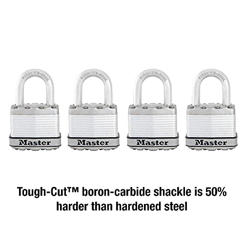 Master Lock M1XQ Magnum Heavy Duty Padlock with Key, 4 Pack Keyed-Alike
