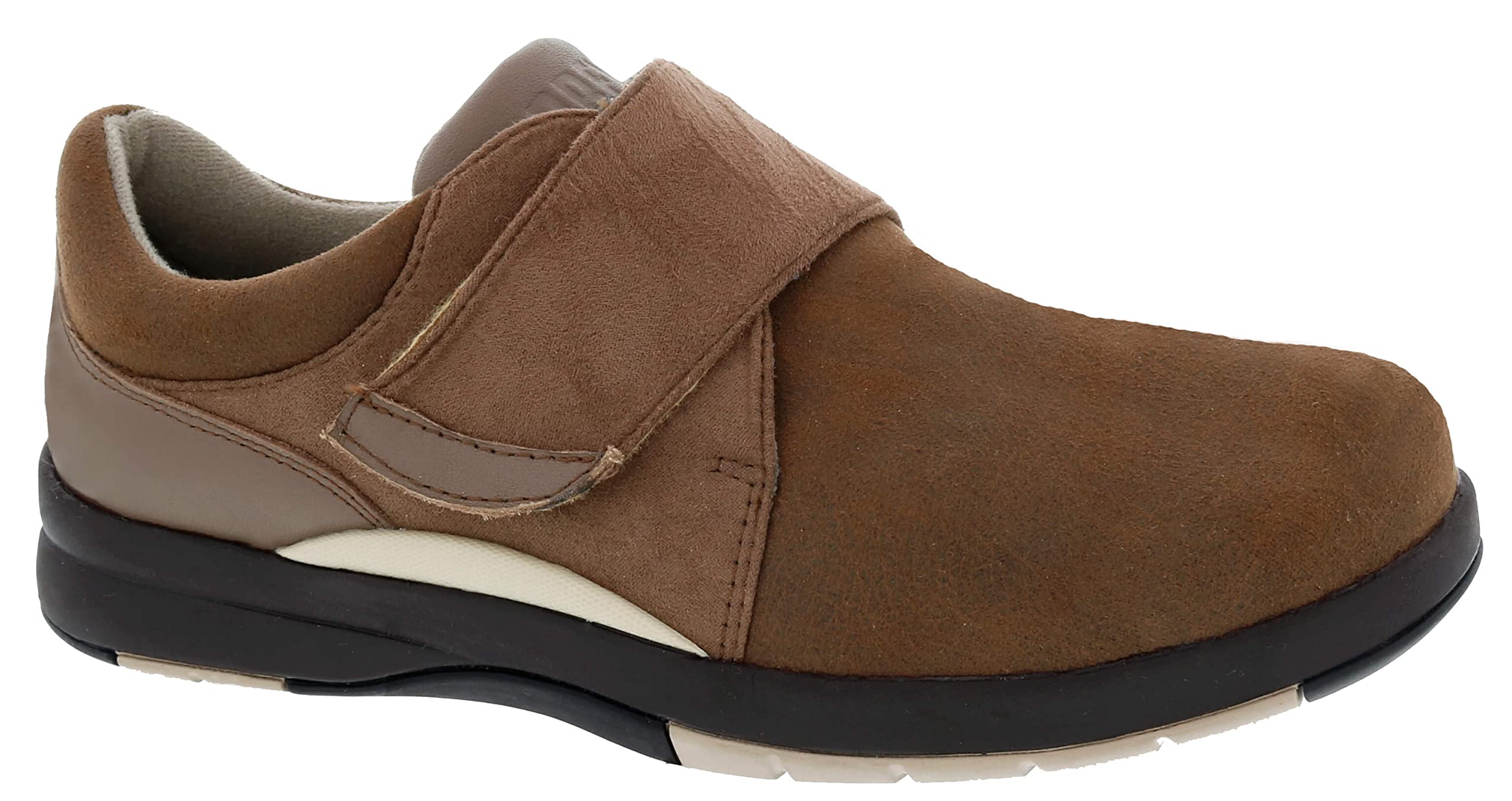Drew Women's Moonwalk Adjustable Strap Stretch Upper Comfortable Walking Shoe Brown/Stretch/Leather 5.5 W US