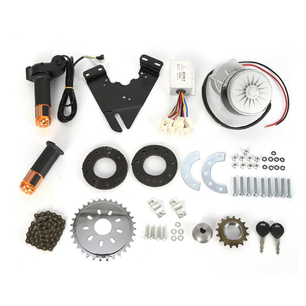 DYRABREST 350W 24V Electric Bike Conversion Kit Electric Mountain Bicycle Hub Motor Kit Drive Motor Kit Engine Conversion Custom Kit for Left Side Mountain Bike (Twist Kit)
