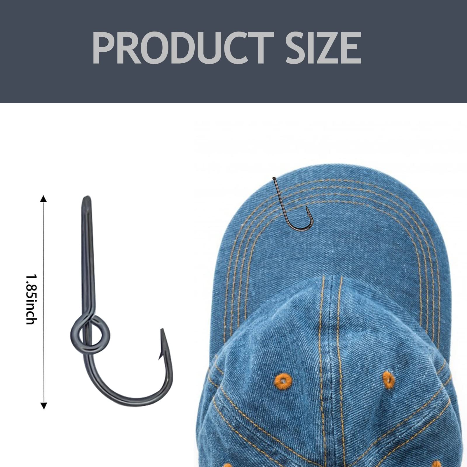 Fish Hook Hat Clip Gold Hats Pins Decal Fish Hooks for Cap Hat Tie Clasp Money Clip (2 Black)