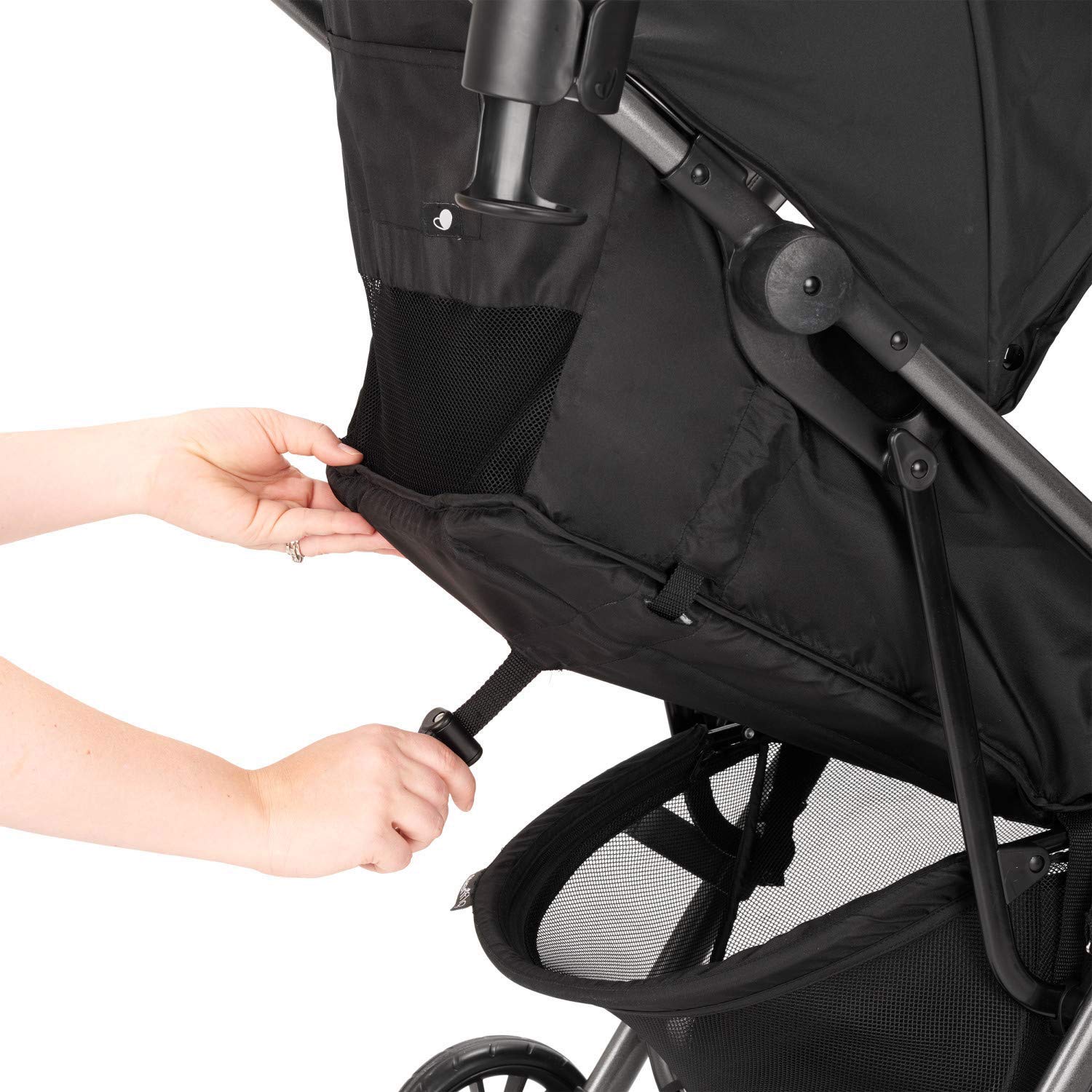 Evenflo Aero Ultra-Lightweight Stroller, Self-Standing Compact Folding Design, 2 Mesh in-Seat Pockets, Large Storage Basket, Flex-Hold Parent Cup-Holder, 50-Pound Capacity, Easy Storage, Lark Black