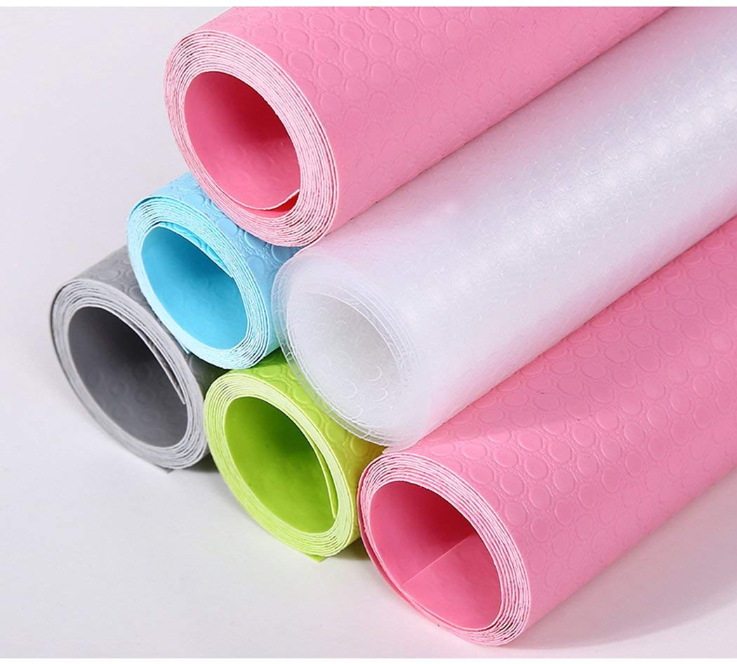 EVA Washable Waterproof Non-Adhesive Shelf Drawer Liner Roll for Refrigerator Kitchen Bathroom Cabinets Drawer Shelves Cupboard (Grey)