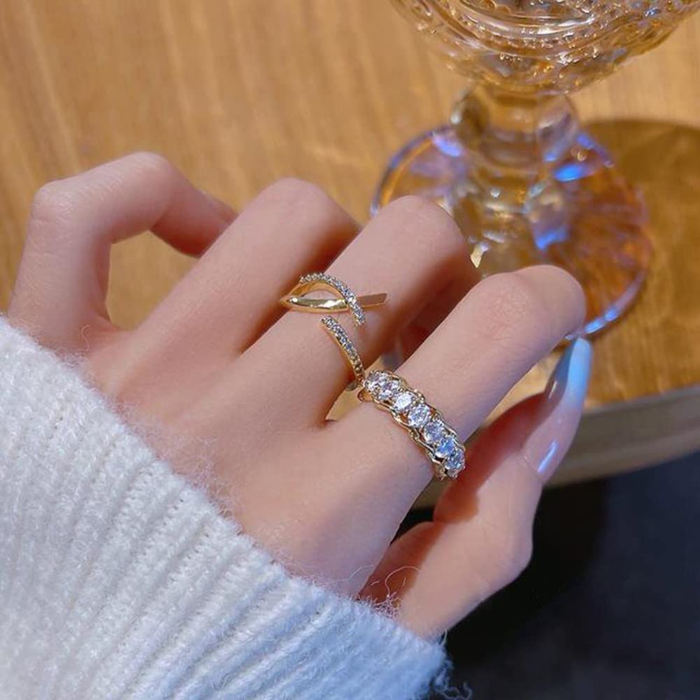 Flower Valley 18K Gold Plated Cubic Zirconia Open Twist Eternity Band for Women