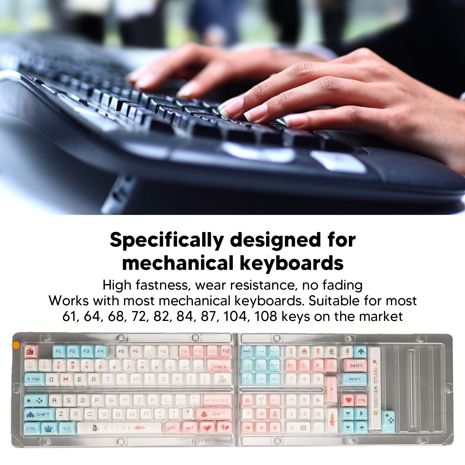 Gugxiom 125 Key Key Covers, PBT Key Covers for Mechanical Gaming Keyboard, DIY XDA Key Covers, Cute Pixel Wars Themed Key Covers, for 61/64/68/72/82/84/87/104/108 Keyboards