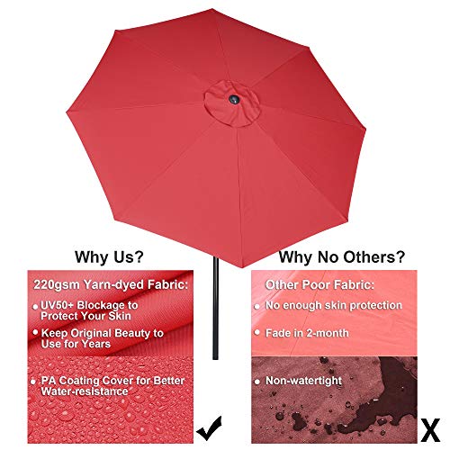 Yescom 10Ft UV50+ Aluminum Outdoor Table Patio Umbrella with Crank Tilt 3000PA Sunshade Deck Yard Garden Pool Balcony