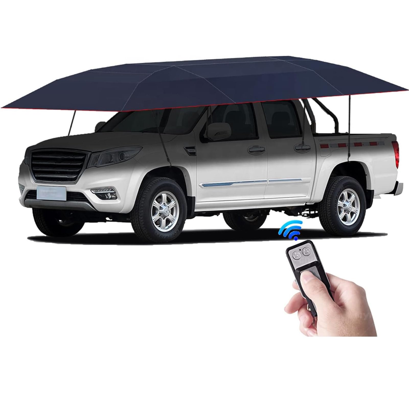 JJENXYYDS Fully-Automatic Carport,Tent Movable Carport,Folded Portable Automobile Protection Car Umbrella Canopy,for Outdoor Tent,Remote Control Automatic,navyblue-4.2 * 2.1m