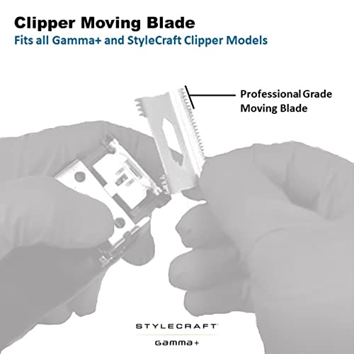GAMMA+ Replacement Fixed Gold Titanium Fade Hair Clipper Blade with Moving Gold Titanium Slim Tooth Cutter Set