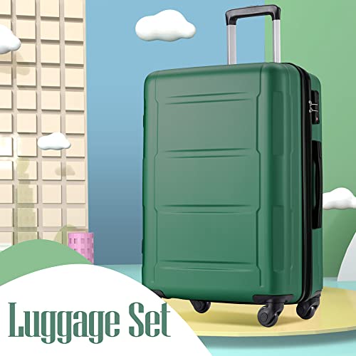 Merax Luggage Sets 2 piece Carry on Luggage Suitcase Sets of 2, Hard Case Luggage Expandable with Spinner Wheels (Green 2-Piece (20/28))