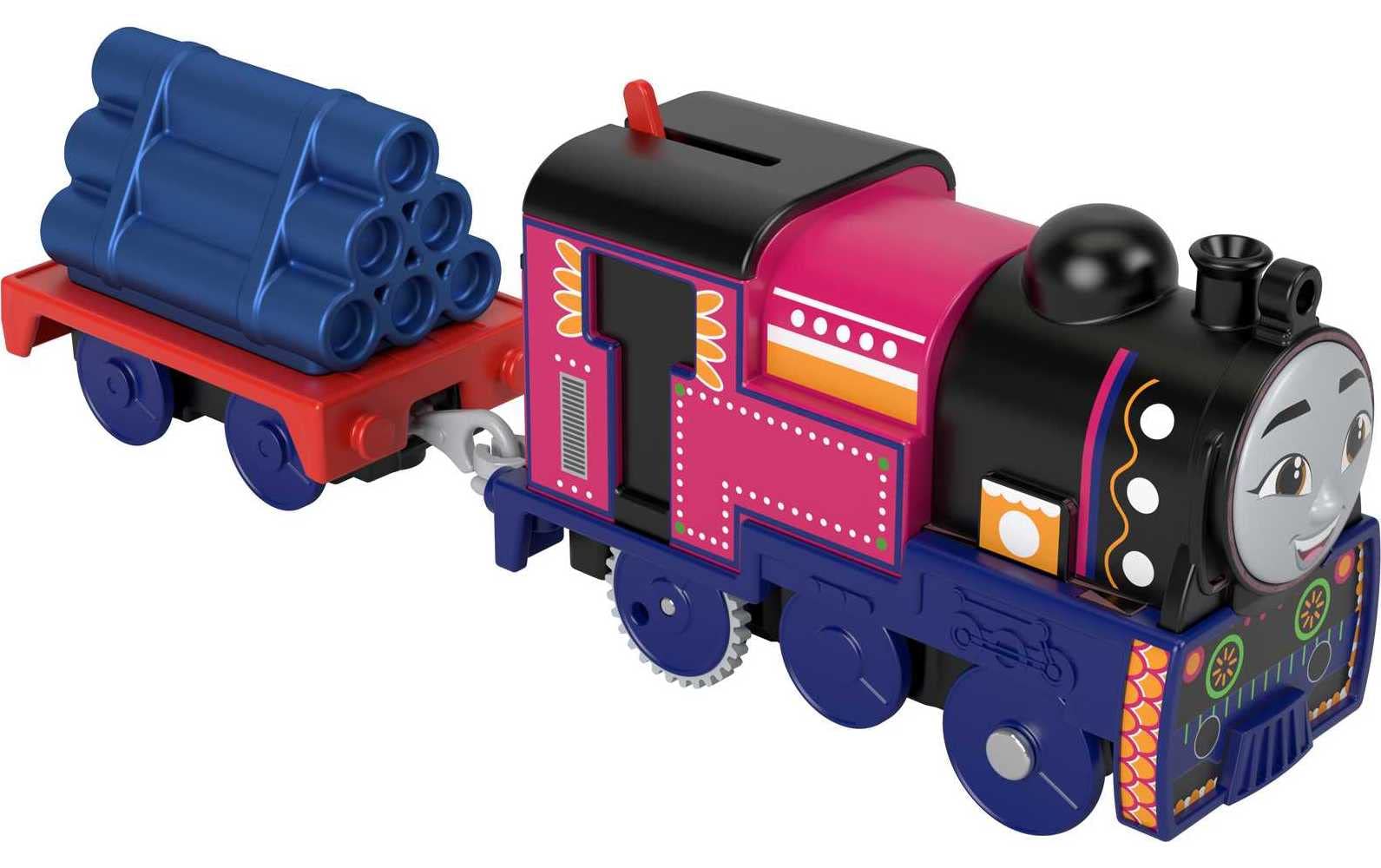 Fisher-Price Thomas and Friends Ashima Toy Train, Battery-Powered Motorized Engine with Cargo Car for Preschool Pretend Play