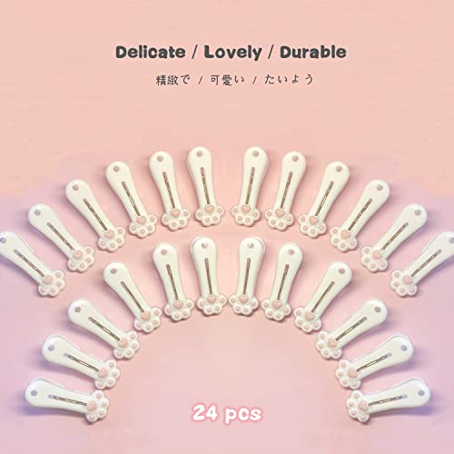 Plastic Clothespins Laundry Clothes Pins-24 Pack, Traceless Clothes Pegs, Bag Clips, Food Package Clip, with Cute Cat Claw Pattern