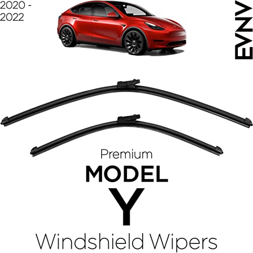 EVNV Tesla Model Y Windshield Wiper Blades - Streak Free Performance - OEM Replacement 26" + 20" Wiper Blade Set - Fits 2020-2022 Model Y