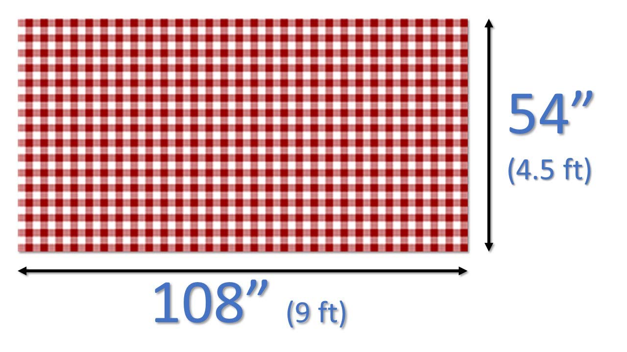 GSM Brands Disposable Tablecloths (5 Pack) - Plastic Tablecovers for Picnics or Parties with Checkered Red and White Design