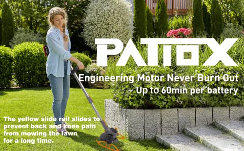 PATIOX Weed Wacker Cordless, Electric Weed Trimmer Rechargeable 3 in 1, One 2.5 Ah Battery Powered Weed Whacker Cordless 20V Grass Edger Trimmer with Blade and Charger (One Battery)