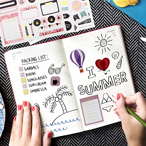 Gold Foil Planner Stickers, 27 Sheets/1230+ Stickers - Seasonal, Inspirational, Motivational, Holiday, Decorative Stickers for Planner Organizer Journal Calendars -Cute Aesthetic Stickers (Upgrade)