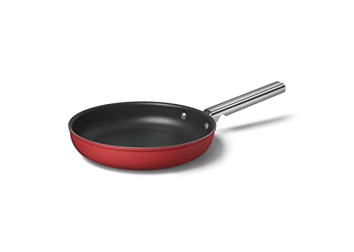 Smeg 2 PC Non Stick Cookware Set Red 9.5" Fry Pan 11" Fry Pan