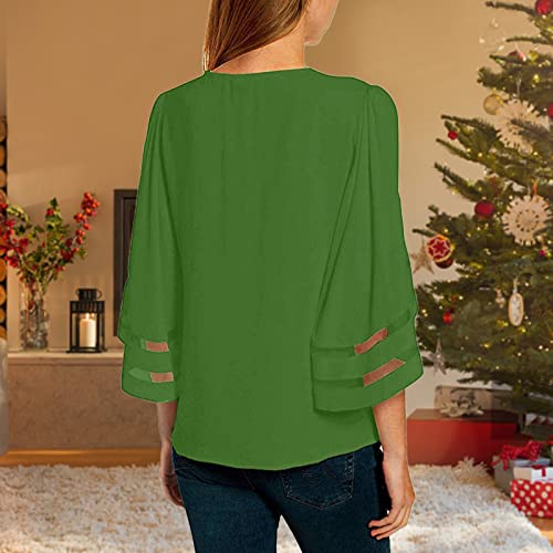 FMCHICO 3/4 Sleeve Tops For Women Womens Pullover Fuzzy Fleece Sweatshirt Oversized Hoodie With Pockets
