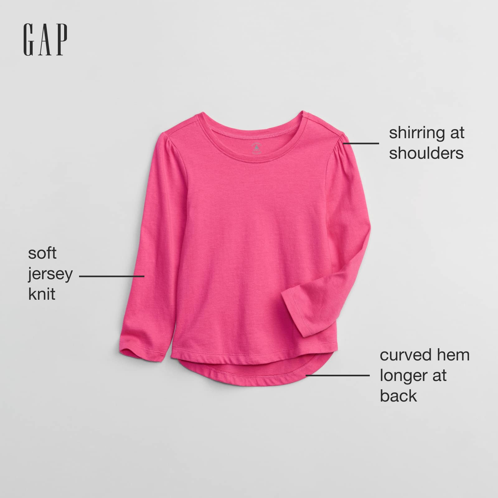 GAP Baby Girls Long Sleeve Tee Shirt, Ivory Frost, 5T US