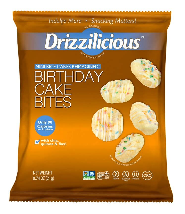Drizzilicious - 0.74 oz 10 Pack Mini Rice Cake (Birthday Cake)