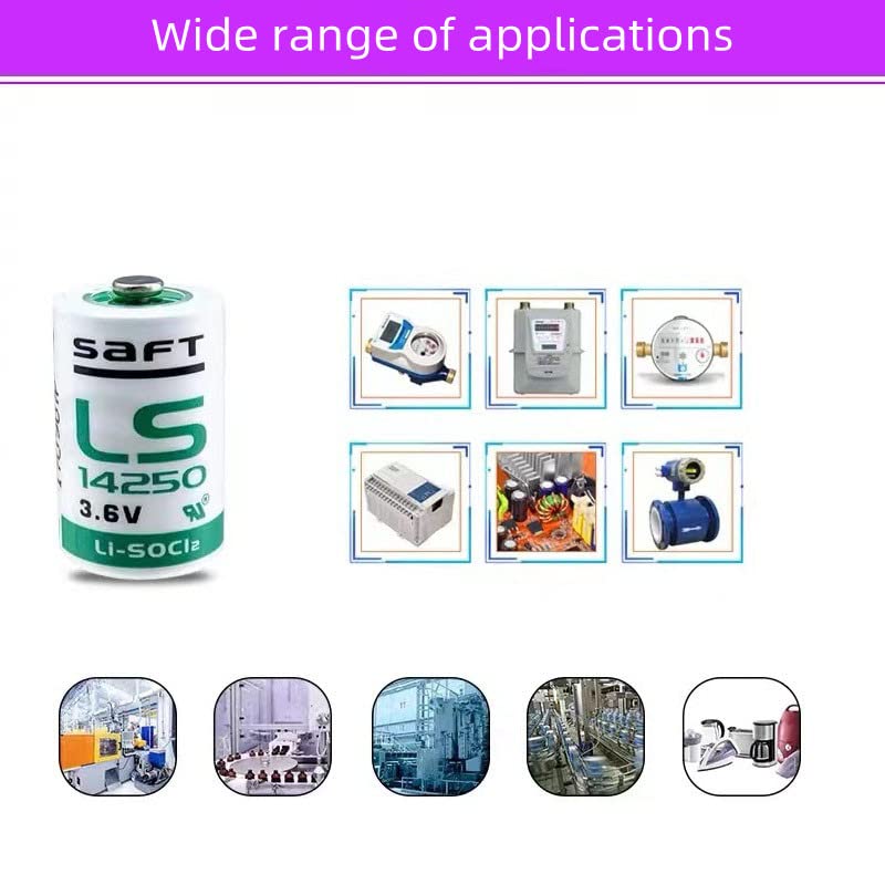 HUHAO (6-Pack) 1200mAh LS 14250 C 1/2 AA 3.6v Lithium Battery (LS14250) High Capacity Replace for SAFT LS14250 Battery