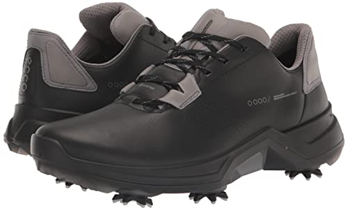 ECCO Men's Biom G5 Gore-TEX Waterproof Golf Shoe, Black/Steel, 13-13.5