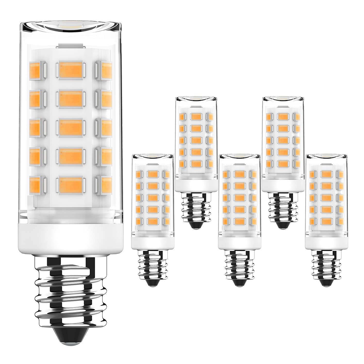 E12 LED Bulbs, Candelabra LED Bulbs 40Watt 60Watt Equivalent, Warm White 3000K 760 Lumen, 120V E12 Candelabra Light Bulbs for Ceiling Fan, Chandelier Lighting, Not Dimmable, 6Pack