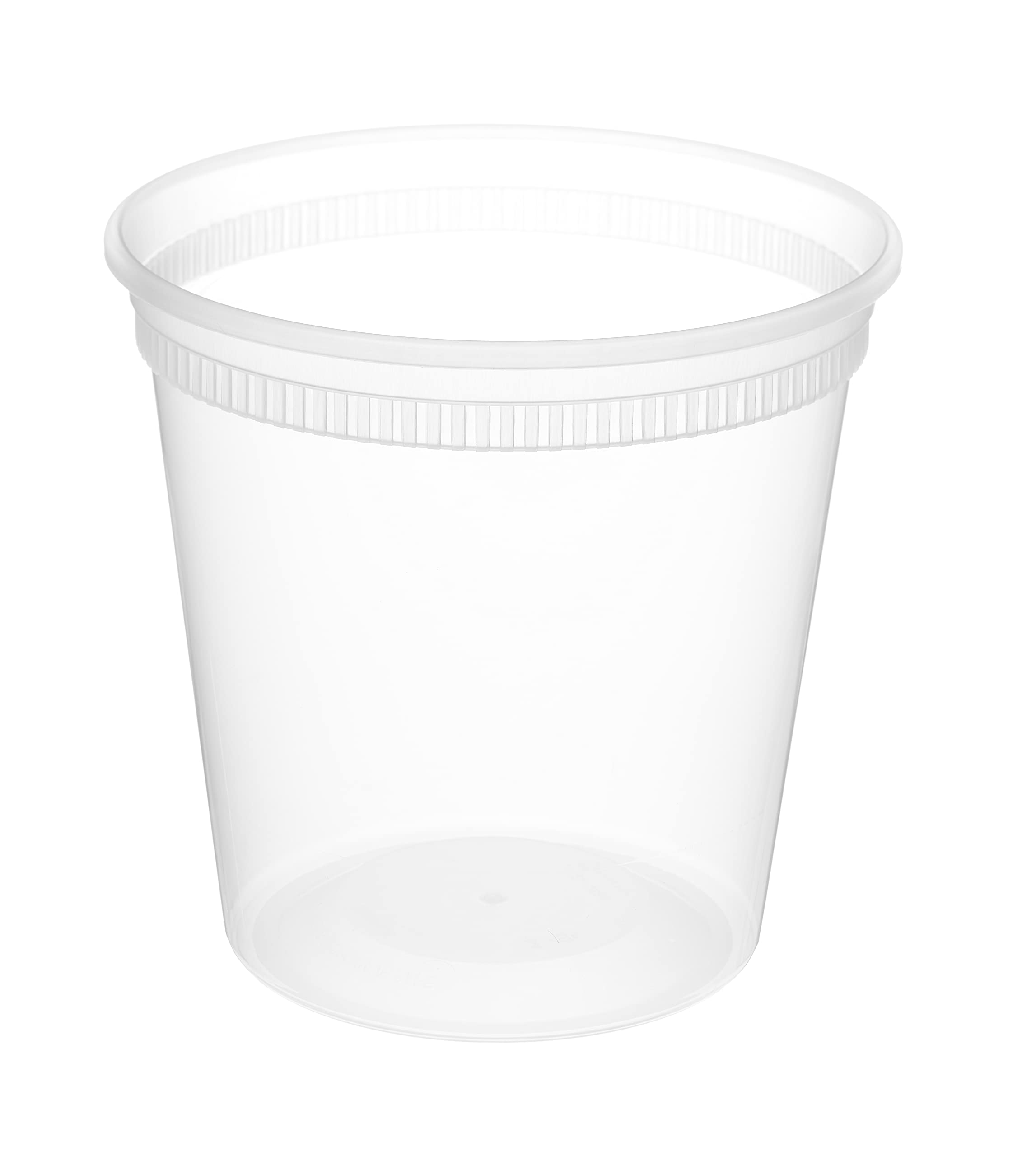 Heavy Duty Food Storage Containers with Lids - Leakproof Deli Containers with Lids - Soup, Slime, Meal Prep Containers, Take Out, Stackable, Microwavable, Dishwasher Safe, Freezer Safe, BPA Free (32, Round, 24, 745808023874)