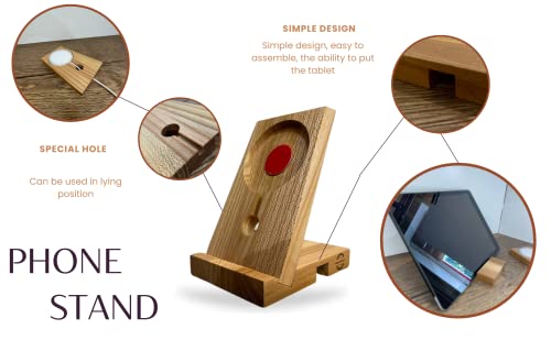 Natural Wood walnaut Phone Stand Holder Compatible with Apple MagSafe Charger for iPhone 13, 13 Pro, 13 Pro Max, 13 Mini, 12, 12 Pro, 12 Pro Max, 12 Mini