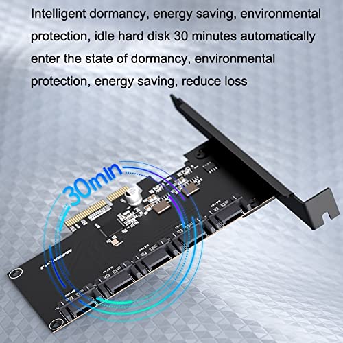 HUIFANGBU PCIE X4 to 5 Ports SATA3.0 Rotary Card Computer Desktop Solid State Hard Disk