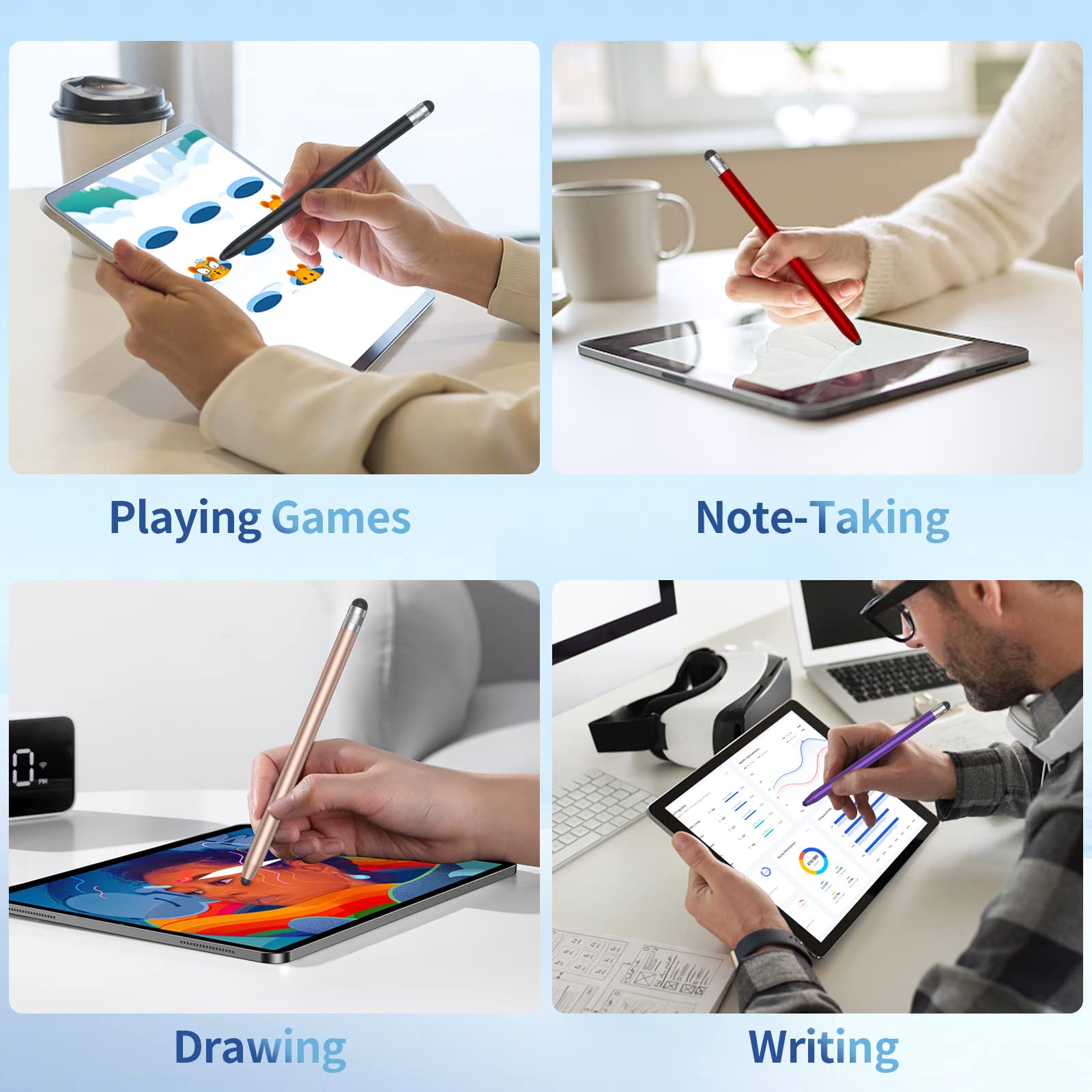 iPad Pencil 2nd Generation with Wireless Charging, Stylus Pen for Apple iPad, Palm Rejection and Tilt Sensitive, Compatible with iPad 6/7/8, iPad Pro 11/12.9 in, iPad Mini 6, iPad Air 3/4/5 (Blue)