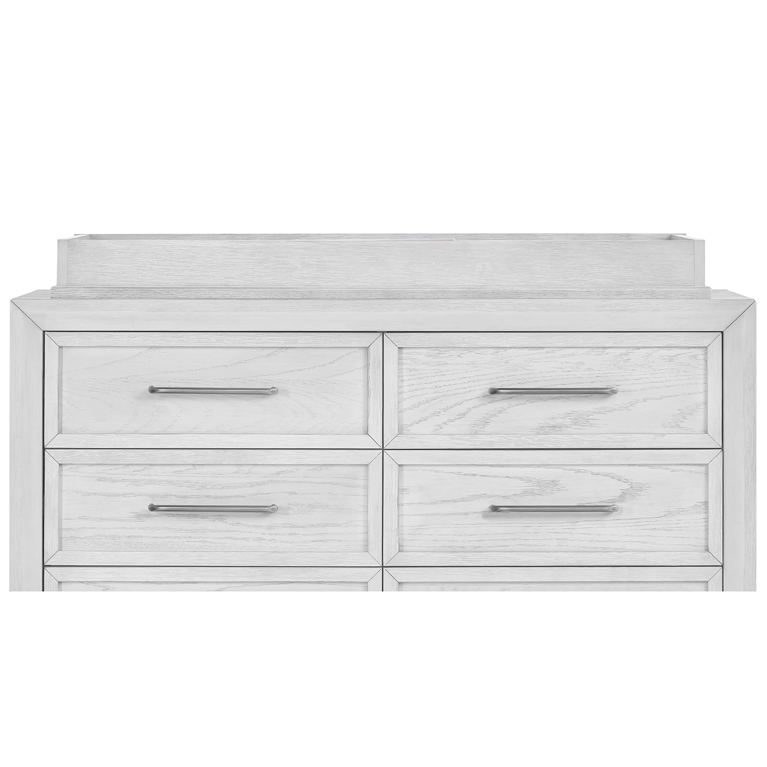 Evolur Modern Changing Tray in Greyhound, Lasting Sturdy Quality, Converts Double Dresser to Changing Station, Made of Hardwood, Has Divided Compartments