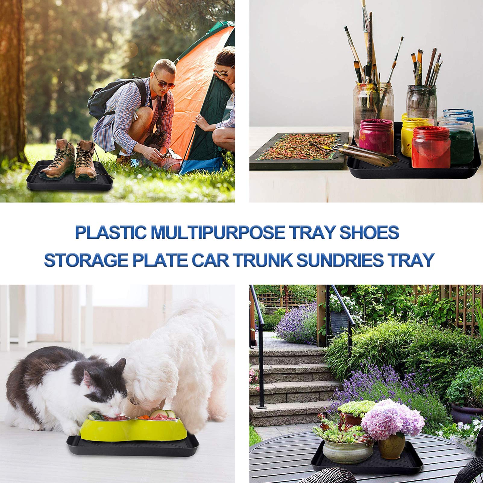 Garneck Litter Box 2pcs Outdoor Versatile Rack Utility Stationery Organization Entryway Wet Car Bonsai or Organizer Duty Resistant Mats Water Cargo Weather Table Tray Flower Pot Saucers