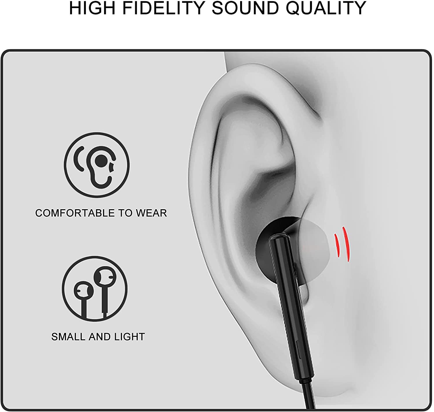 iPhone Earbuds Headphones,2 Pack iPhone Wired Earphones Stereo Sound iPhone Headphones with Microphone and Volume Control, Compatible with iPhone 14/13/12/11/7/8/8plus X/Xs/XR/Xs max/pro/se iPad-Black