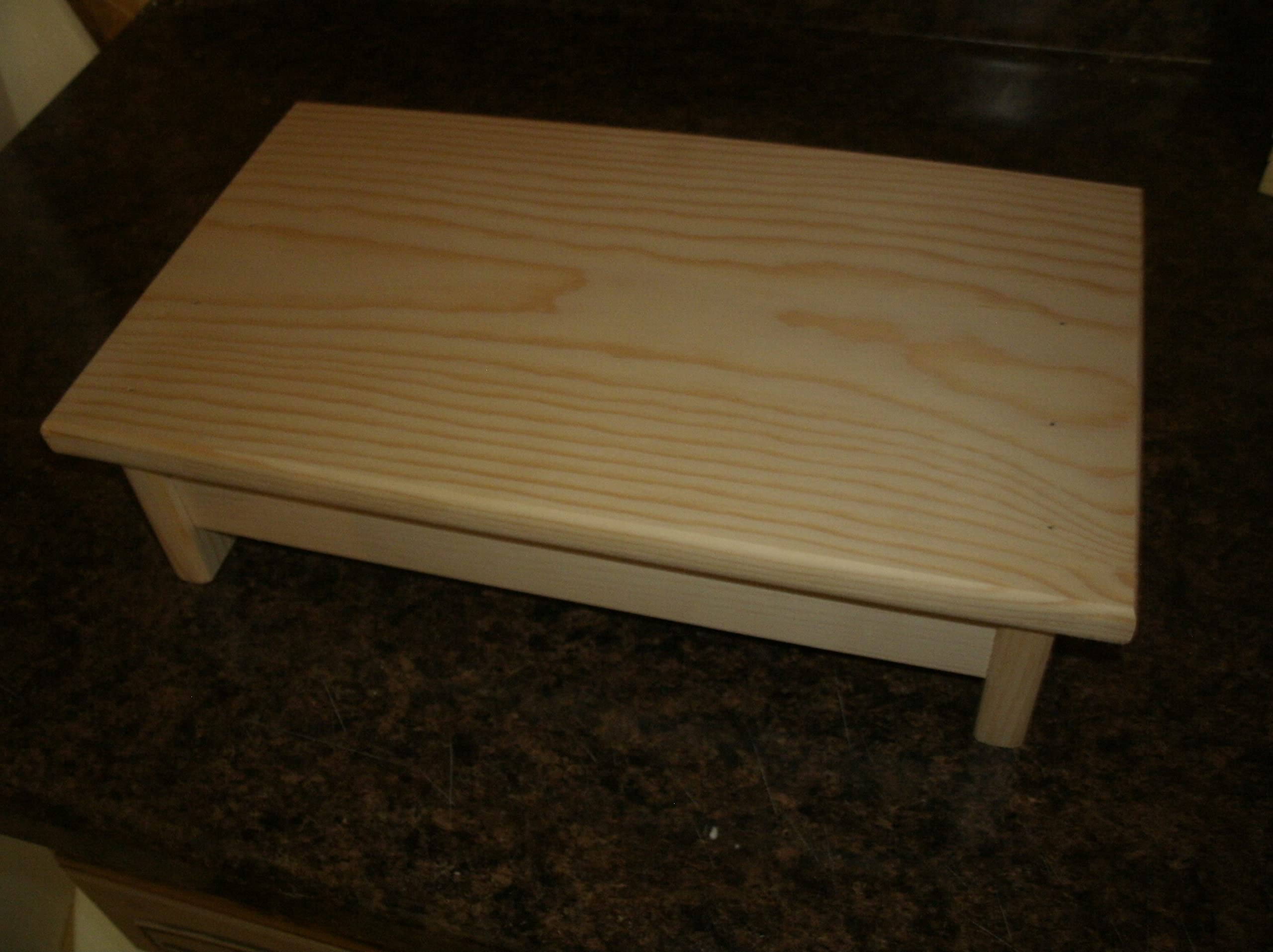 handmade 4" unfinished pine wooden step stool, wooden step stool, step stool, rustic wooden step stool