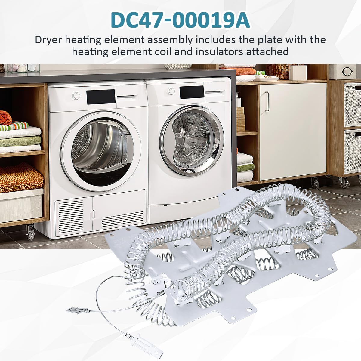 Dryer Heating Element for Samsung DV330AEW/XAA, Samsung DV5471AEW/XAA, Samsung DV405ETPASU/AA-0001, Samsung DV337AER/XAA-0000 Dryers