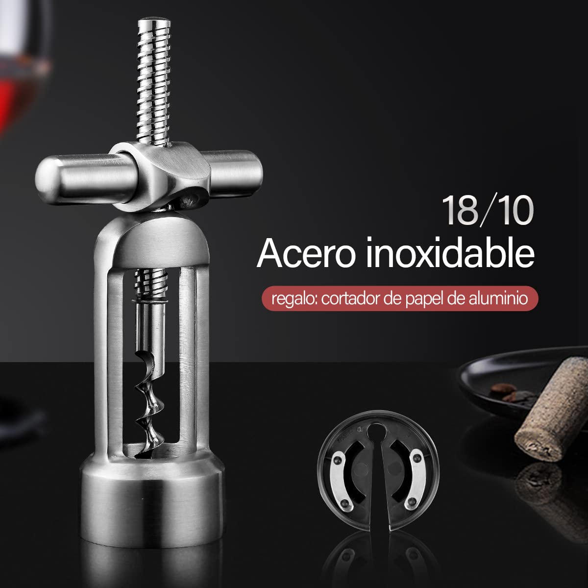 Drincarier corkscrew wine opener self pulling corkscrew 18/8 stainless steel screwpull-levers wine opener…