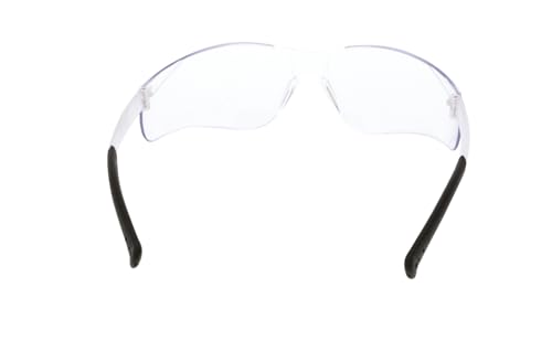 MCR Safety Glasses BK110 Clear Polycarbonate Lens with UV Protection and Scratch Resistant Coating, Soft Non-Slip Temple and Nose Piece, 1 Pair